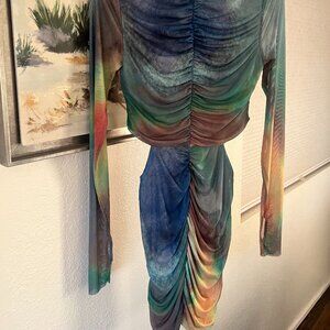 AFRM | Dresses | Afrm Sadie Mini Dress Radial Watercolor Nwt | Poshmark